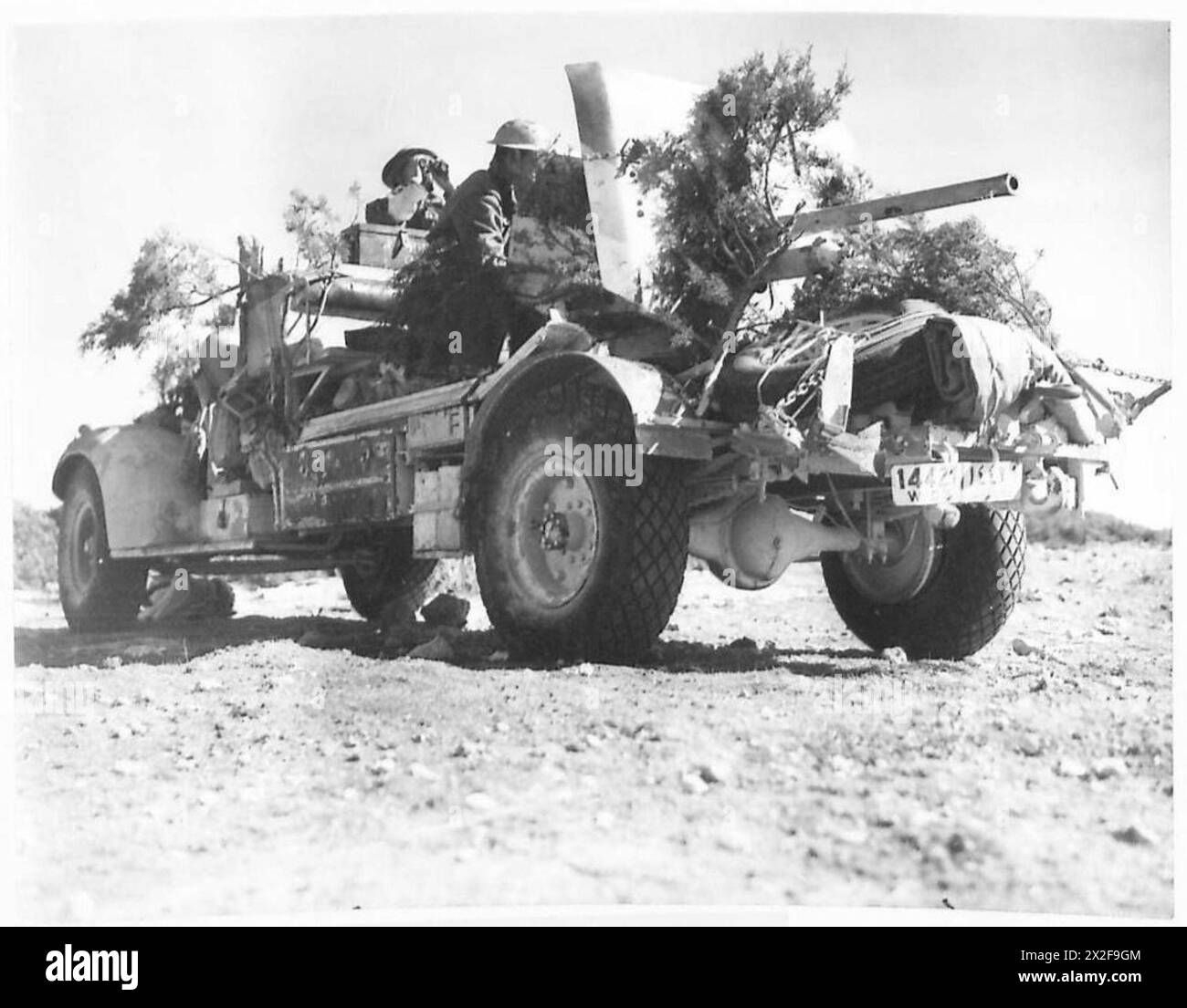 British anti-tank guns are positioned in a forward location to counter ...