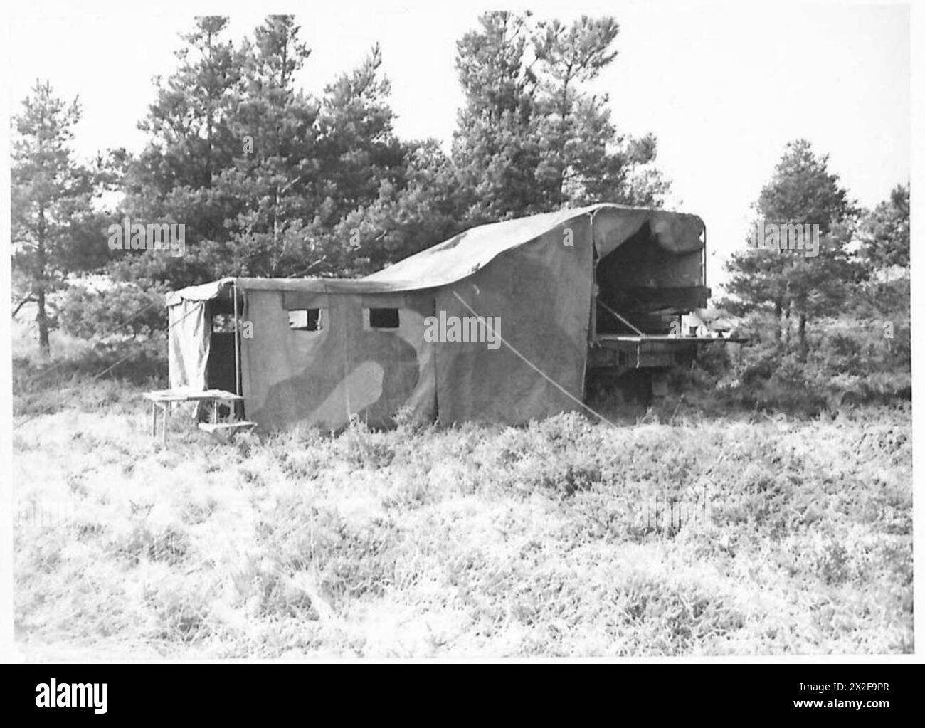 R.A.M.C. LIGHT AMBULANCE UNIT - Light section open showing pent house ...