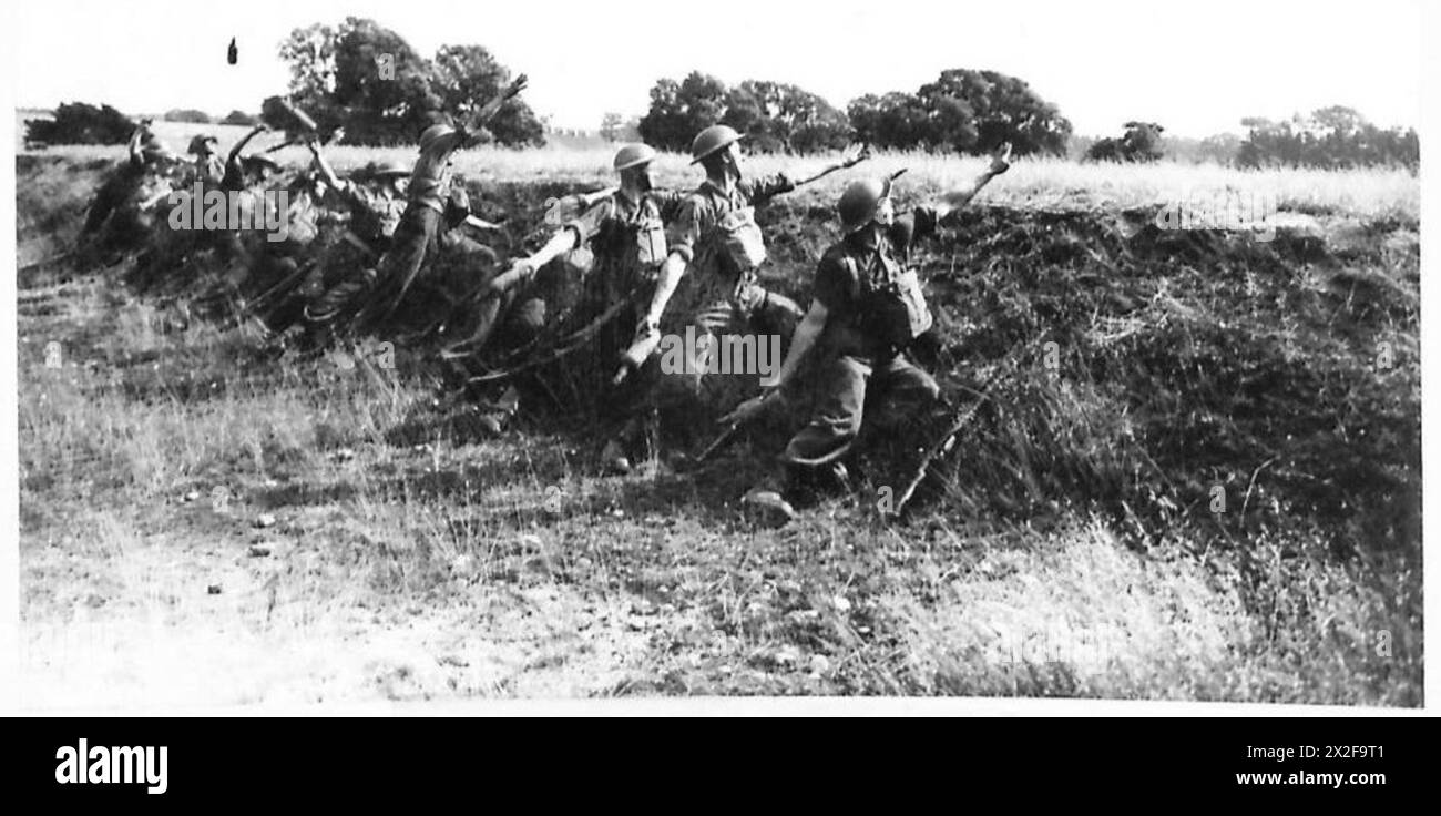 AN ANTI-TANK PLATOON EXERCISE - The platoon lobbing the bombs British ...