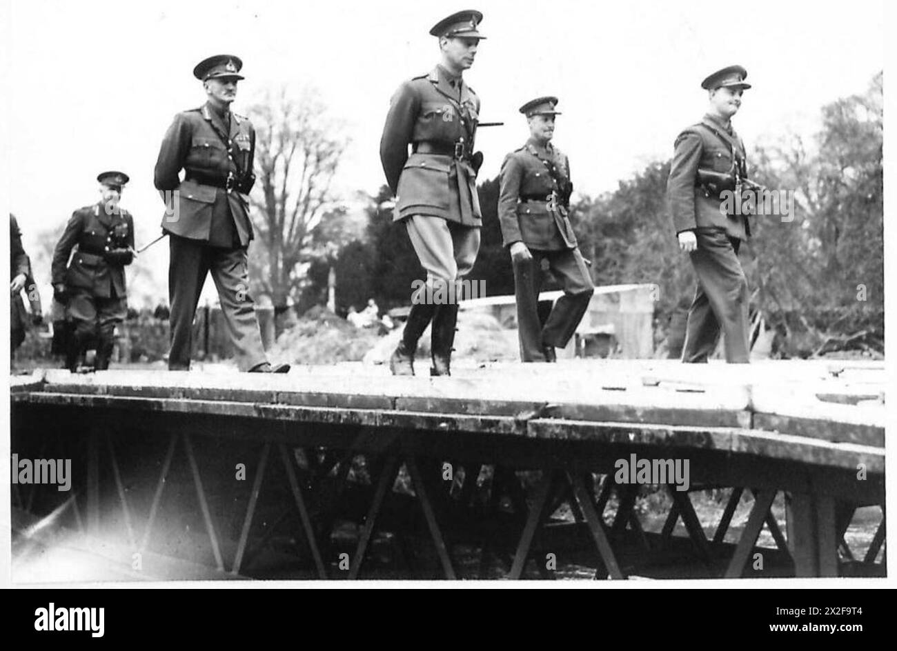 THE KING IN THE SOUTHERN COMMAND - The King walking over a bridge which ...
