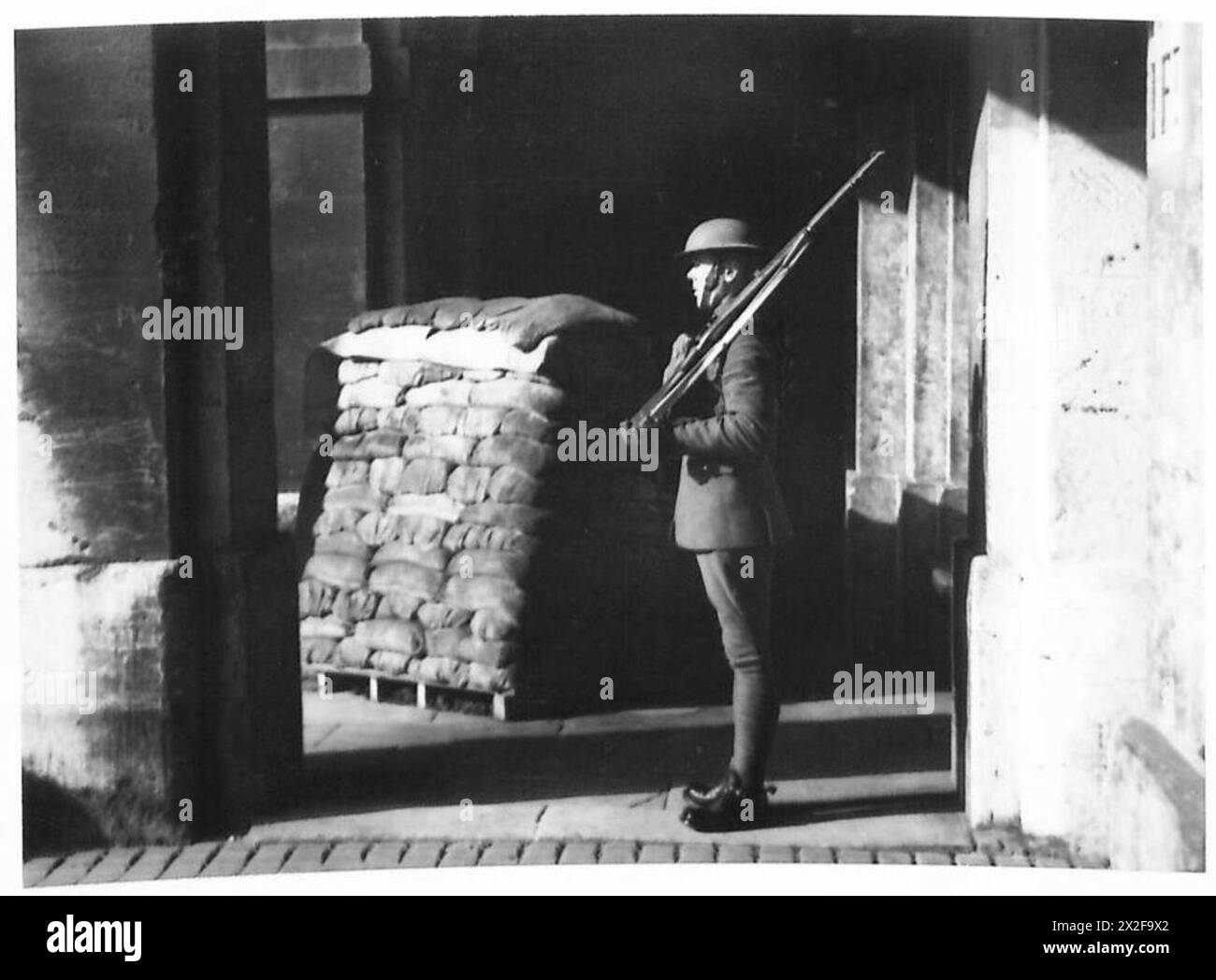 In 1940, the British Army performs the Changing of the Guard ceremony ...
