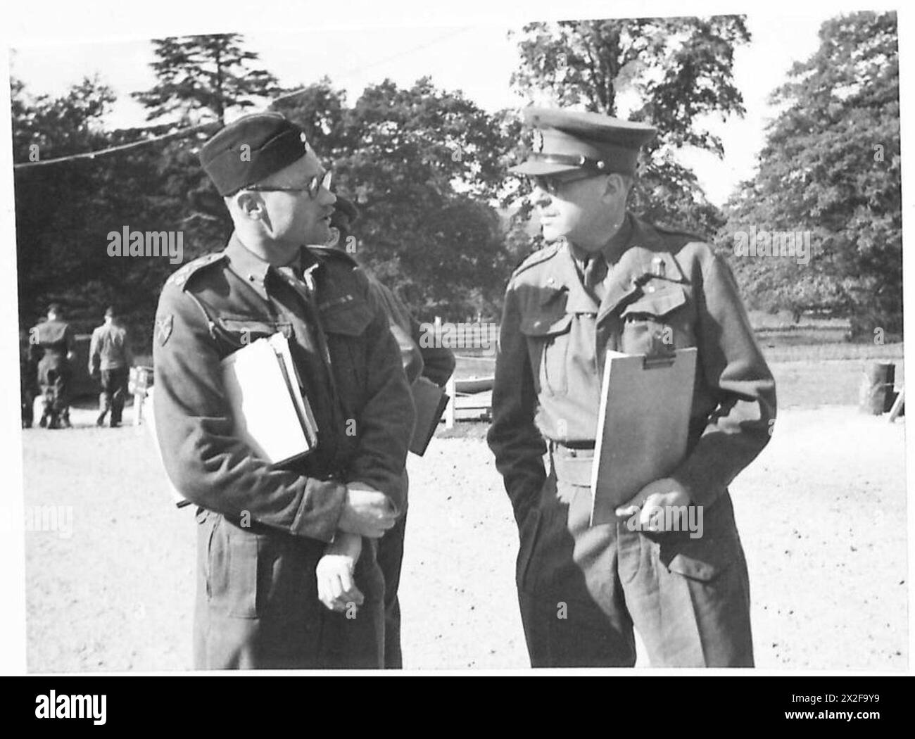 Officers of the 21st Army Group, including Brigadiers G.W. Duke and J.L ...