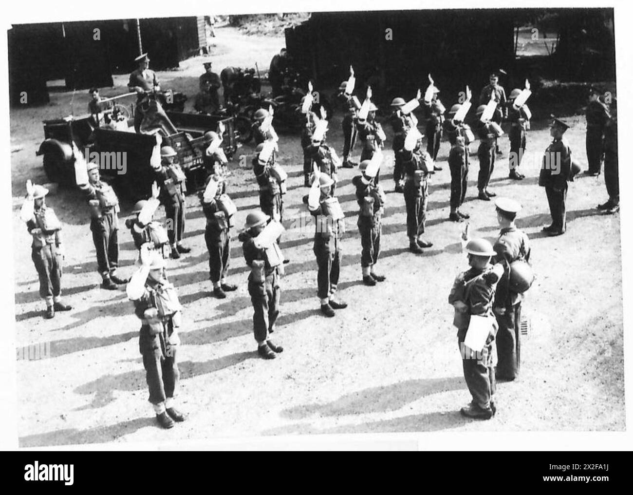 THE NEW TRAFFIC CONTROL ARMY UNIT - The men under instruction, learning ...