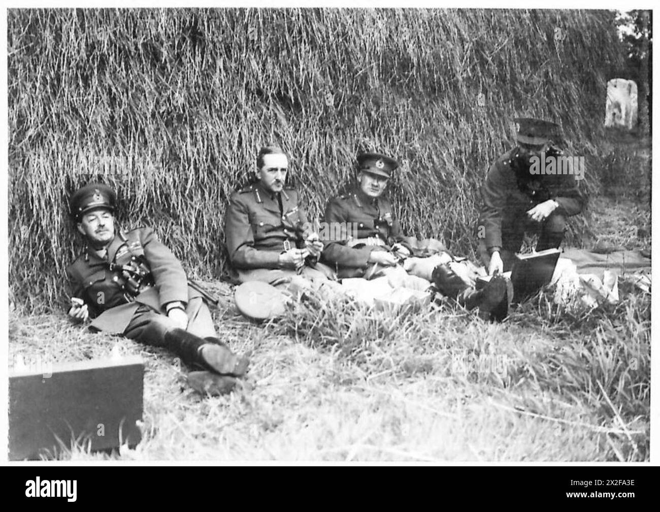 GENERAL SIR ALAN BROOKE IN NORTHERN COMMAND - An al fresco lunch (left ...