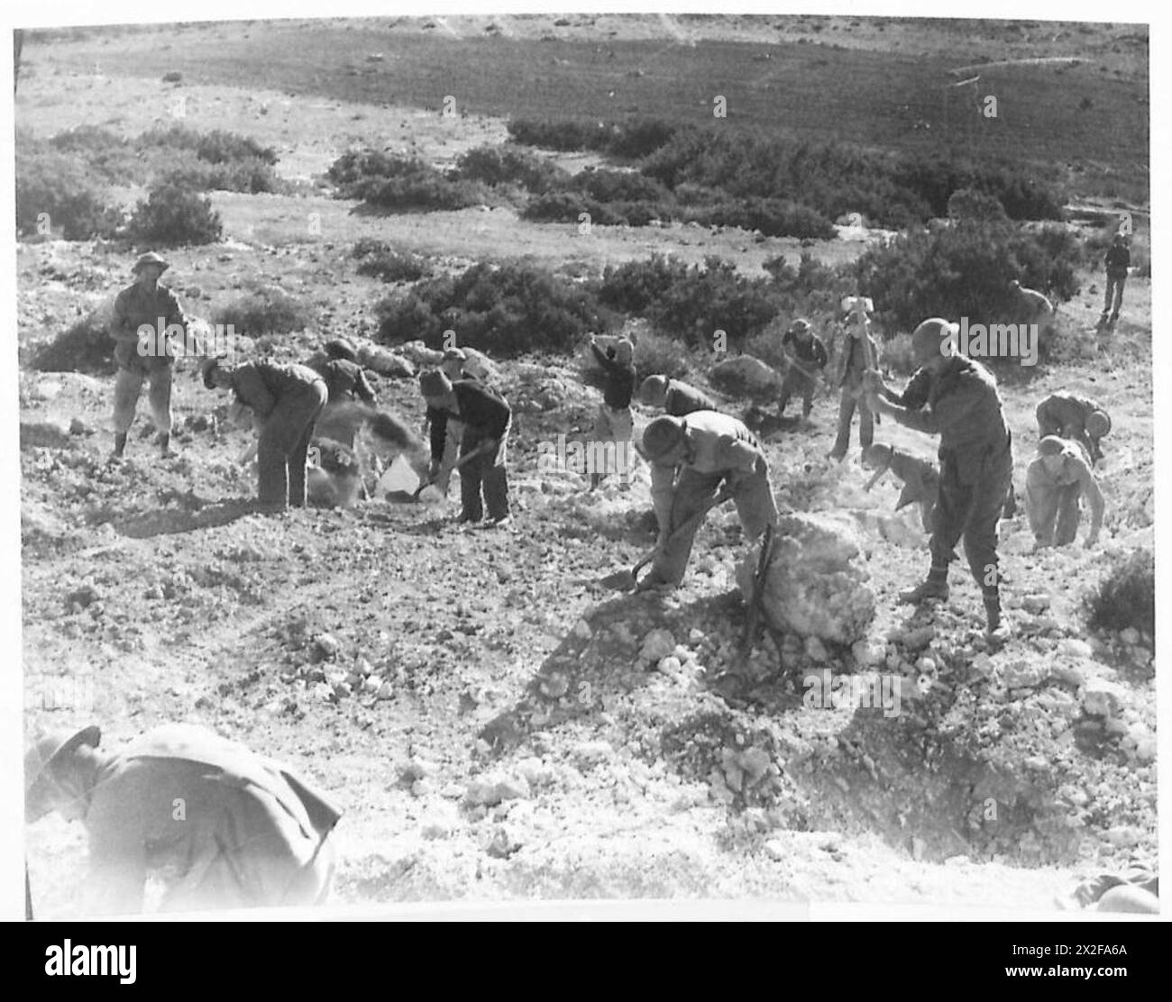 British Army sappers at Derna construct a detour around a destroyed ...