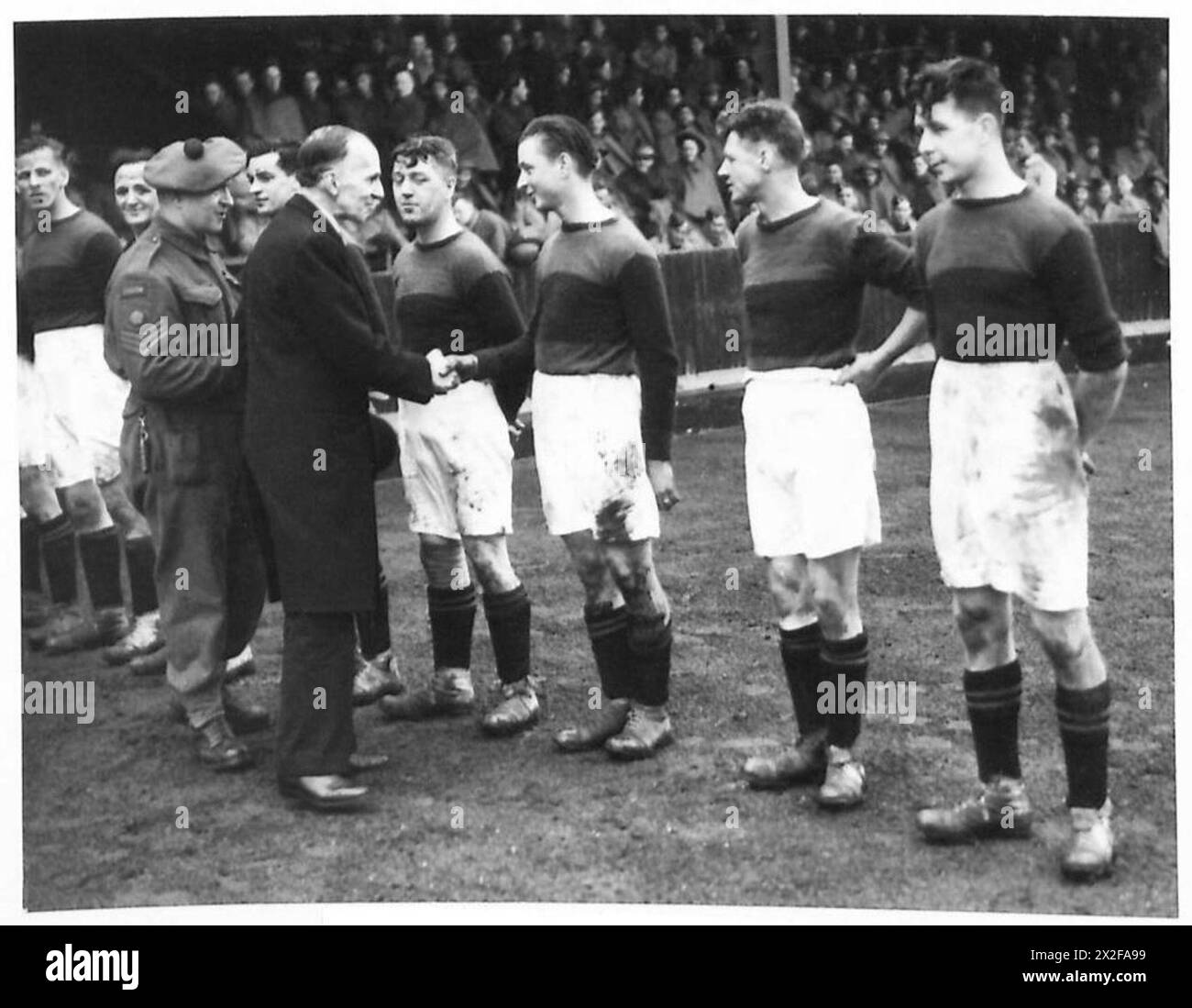 Canadian High Commissioner Presents Cup Mr Vincent Massey Shaking Hands With The Winning Team