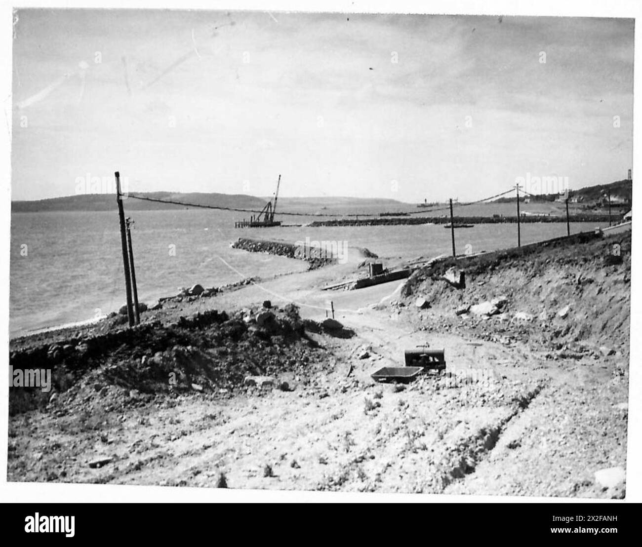 The British Army constructs port facilities at Lock Ryan in ...