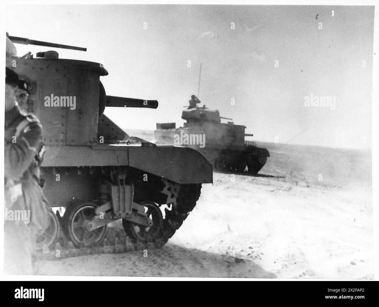 PICTURES TAKEN IN THE WESTERN DESERT OF THE AMERICAN "GENERAL GRANT" MEDIUM TANK - Two of the ...