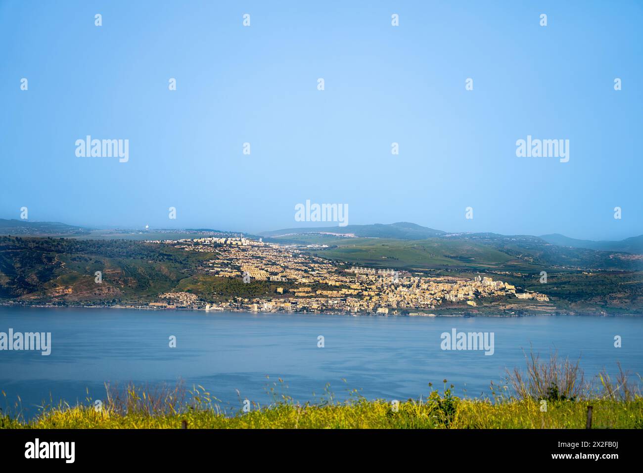 View of the Sea of Galilee [Lake Kineret or Lake Tiberias], Israel ...