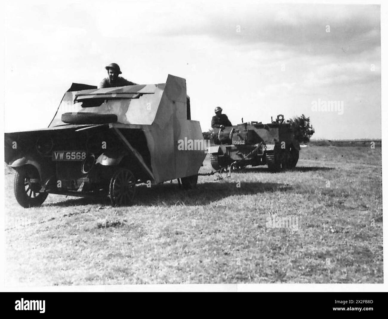 ROYAL SCOTS FUSILIERS WITH BREN GUNS - Towing the target into position ...