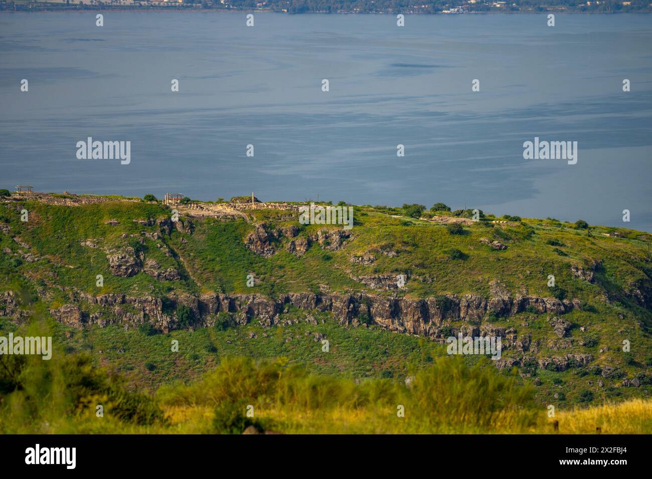 View of the Sea of Galilee [Lake Kineret or Lake Tiberias], Israel ...