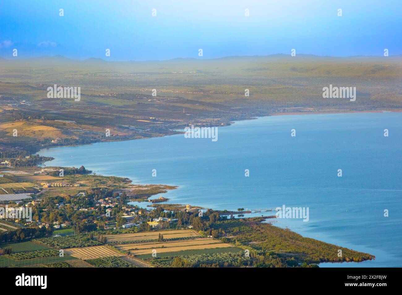 View of the Sea of Galilee [Lake Kineret or Lake Tiberias], Israel ...