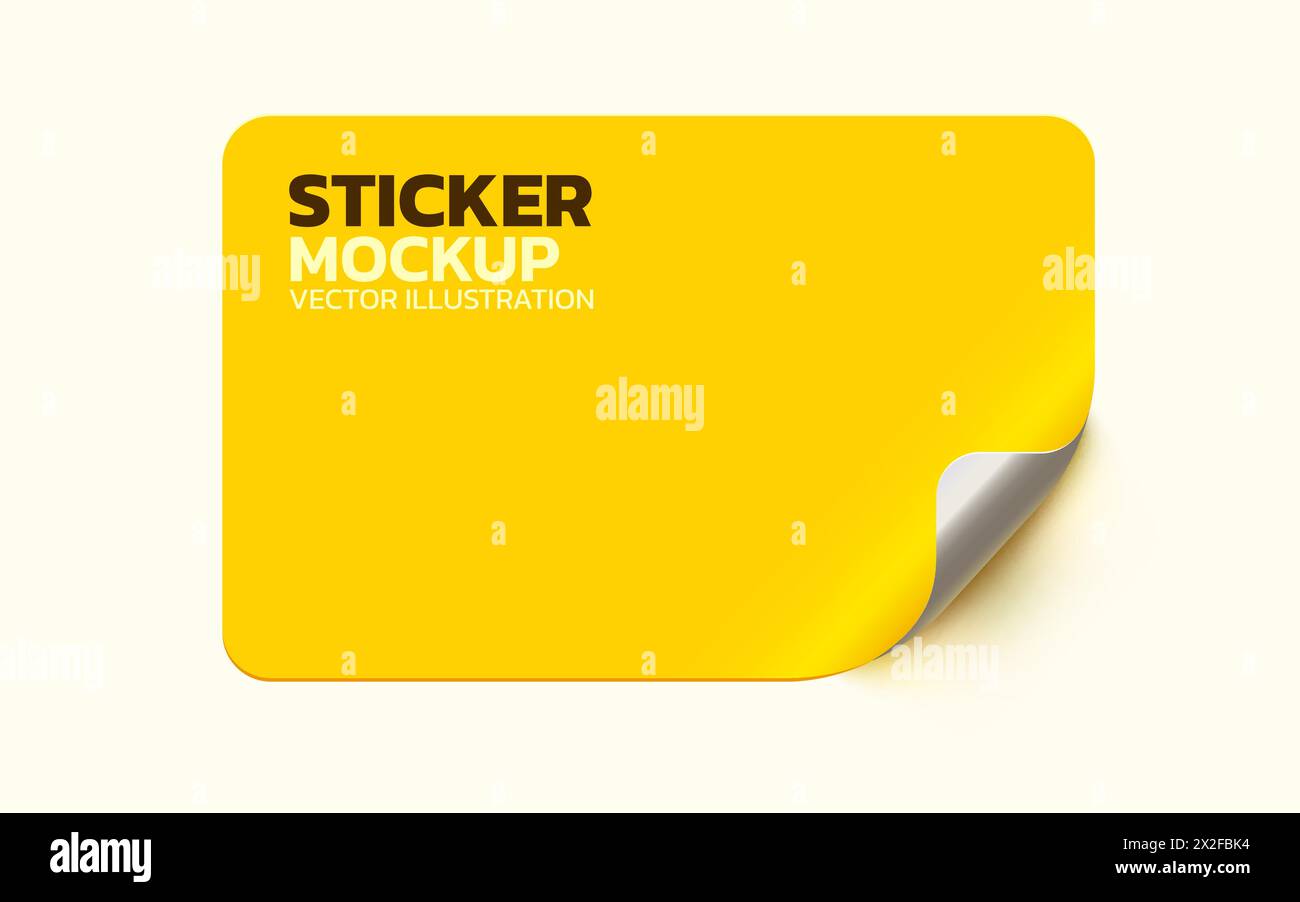 Sticker with peel off corner isolated on white background. Vector ...