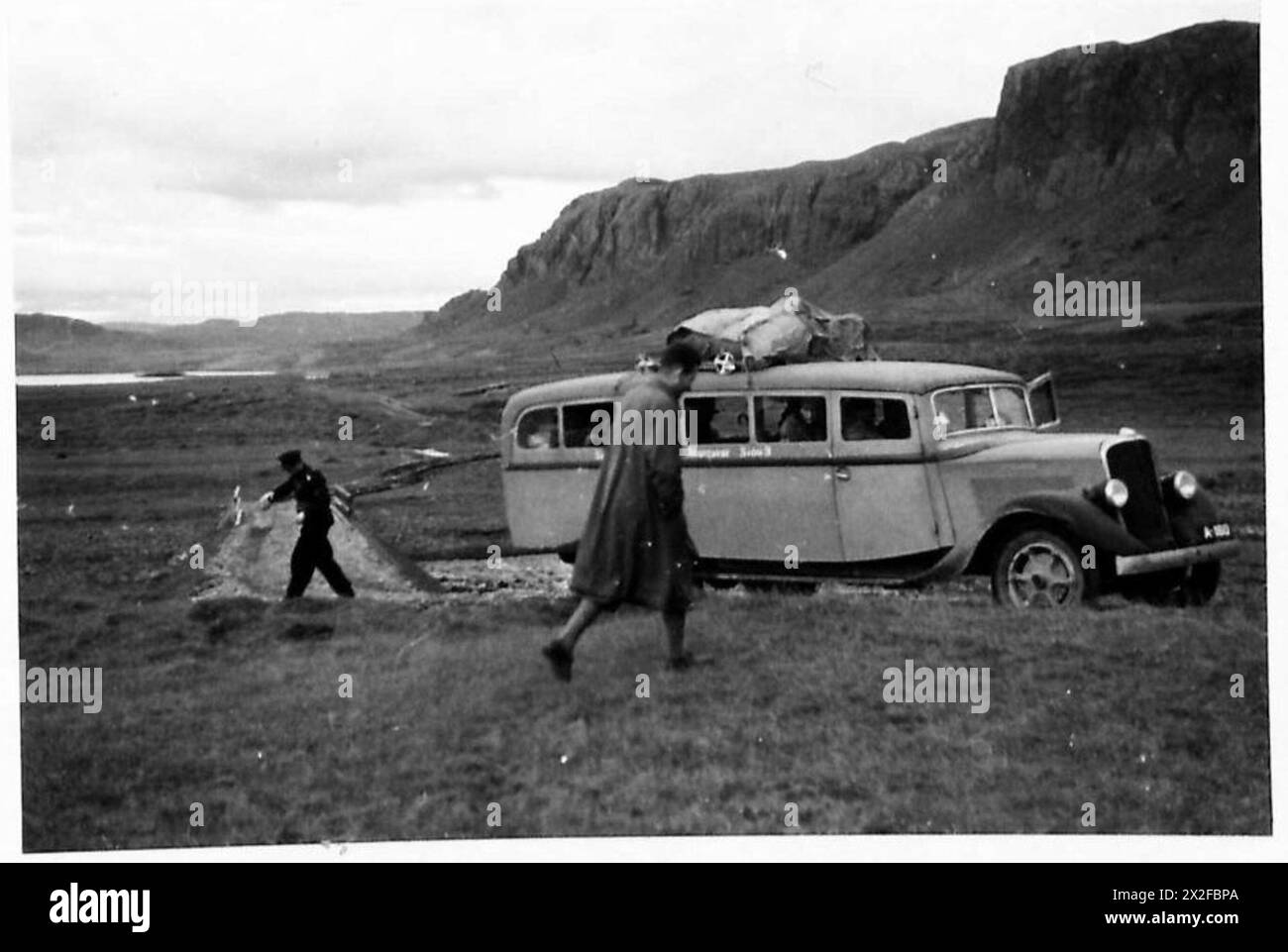 British and Canadian troops in Iceland use an overland bus on the ...