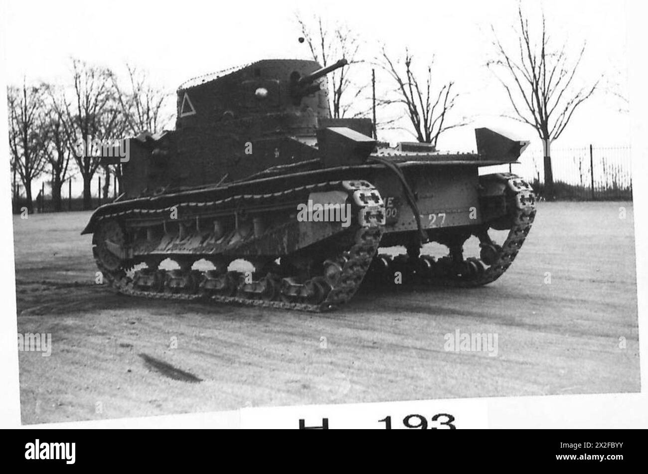 THE ROYAL TANK CORPS AT COLCHESTER - A medium tank on a road at ...