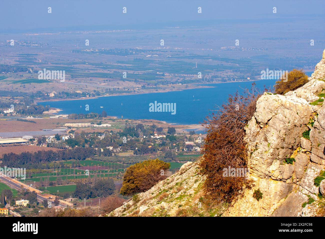 View of the Sea of Galilee [Lake Kineret or Lake Tiberias], Israel ...