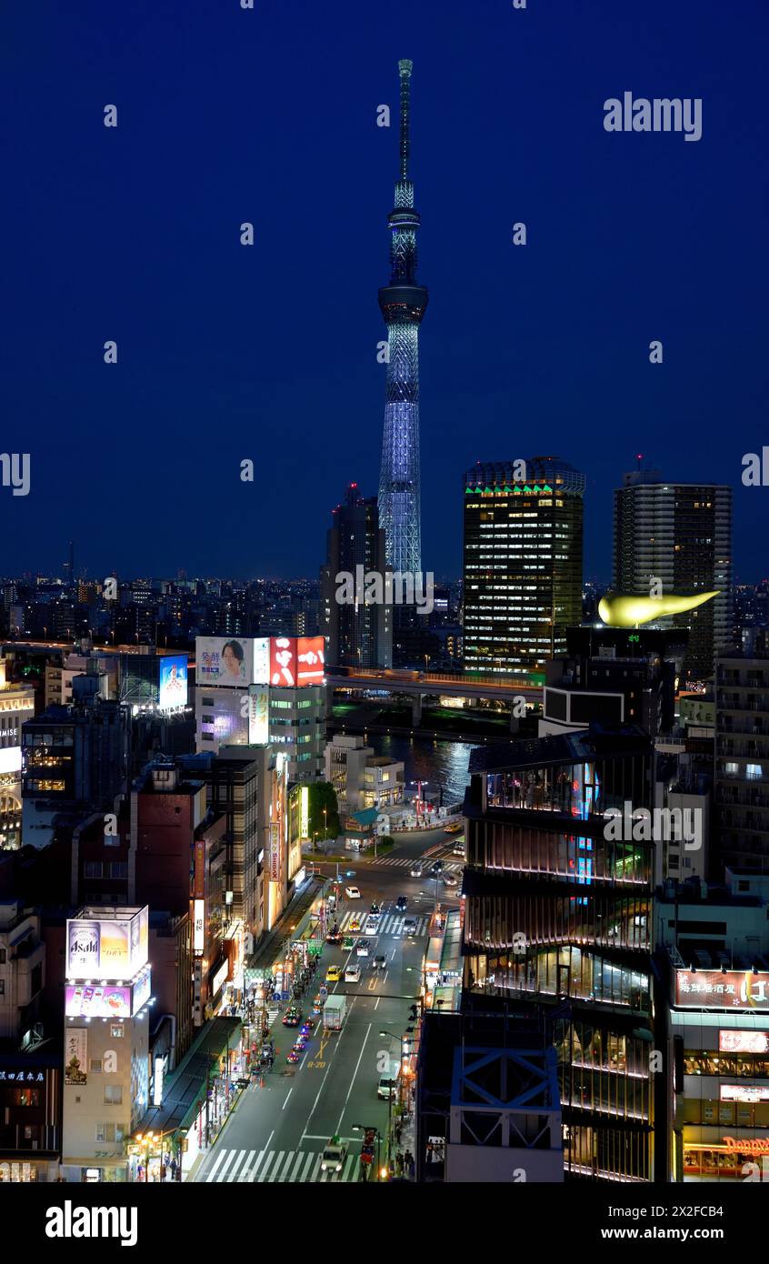 geography / travel, Japan, Kanto, Tokyo, city view with the Skytree ...