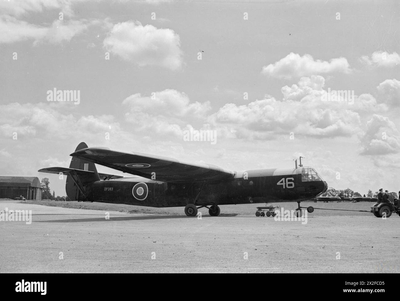 The Horsa Mark I glider, DP383 '46', of the Royal Air Force Heavy ...