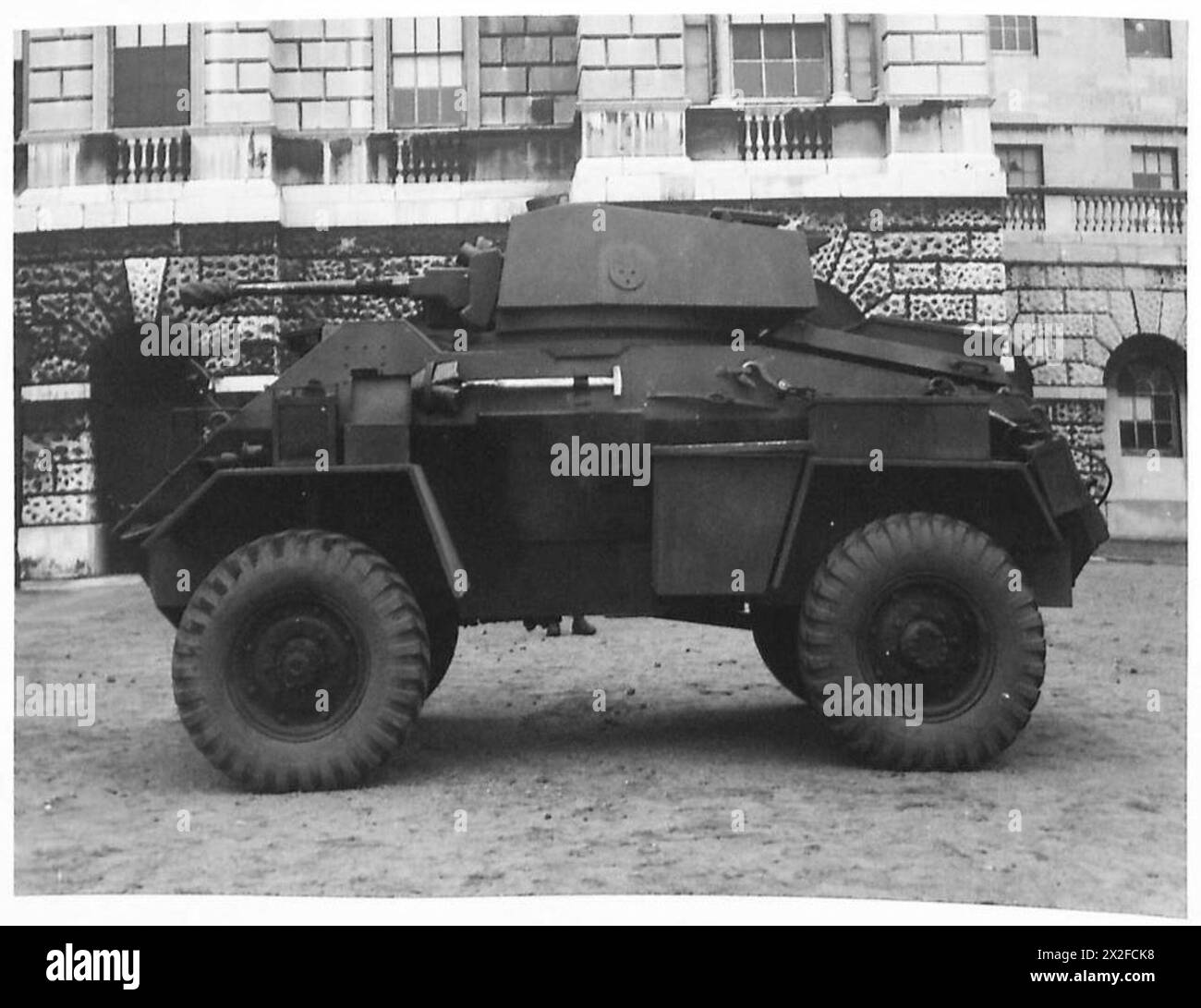 A Humber Armoured Car Mk. IV is photographed on Horse Guards Parade ...