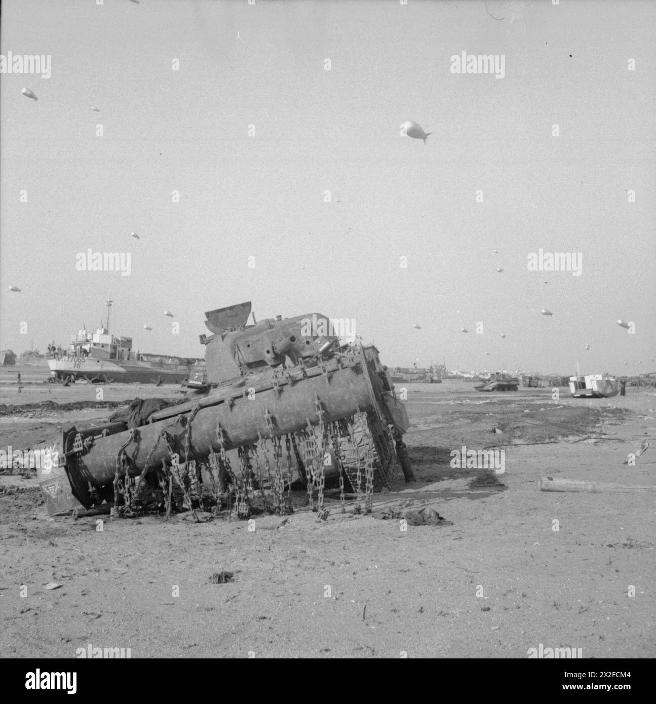 THE BRITISH ARMY IN THE NORMANDY CAMPAIGN 1944 - A Sherman Crab flail ...