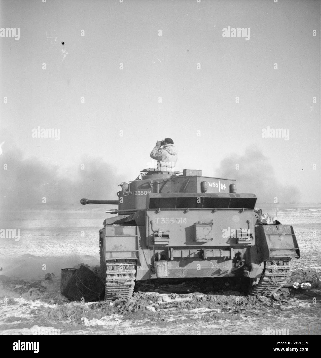A Comet tank of the 29th Armoured Brigade, 11th Armoured Division, is ...