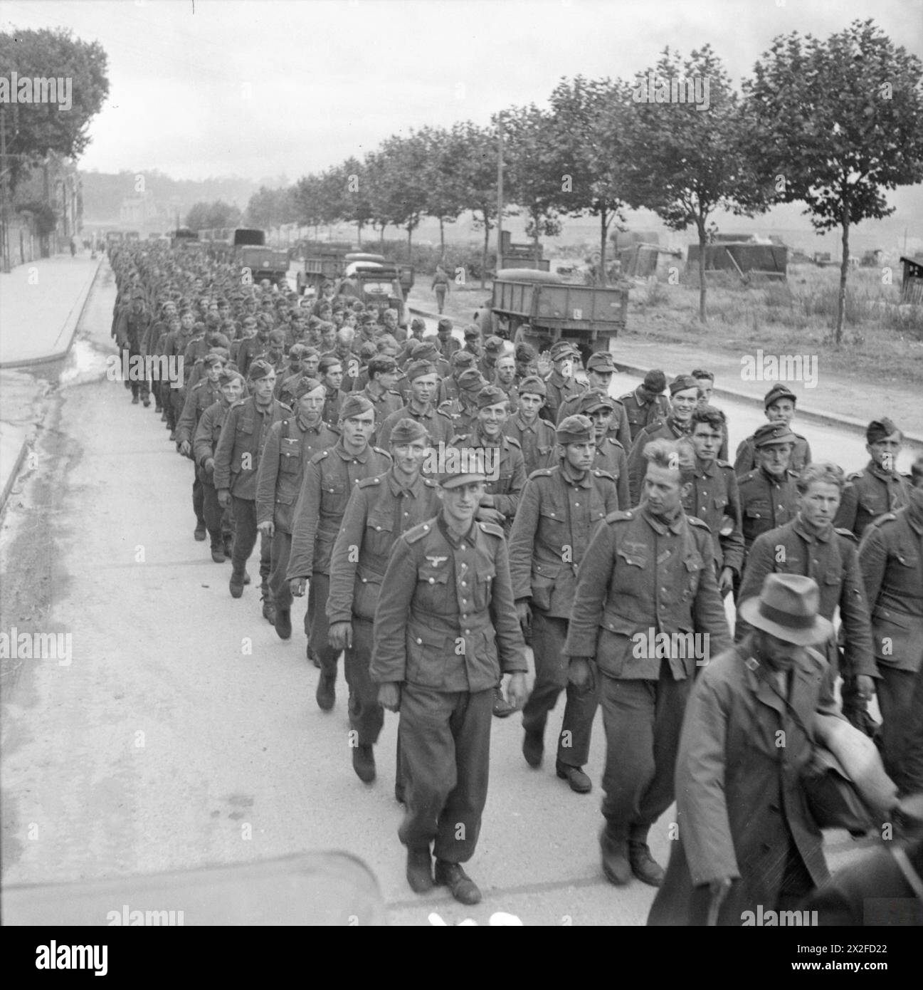 1945 german pows marched through hi-res stock photography and images ...