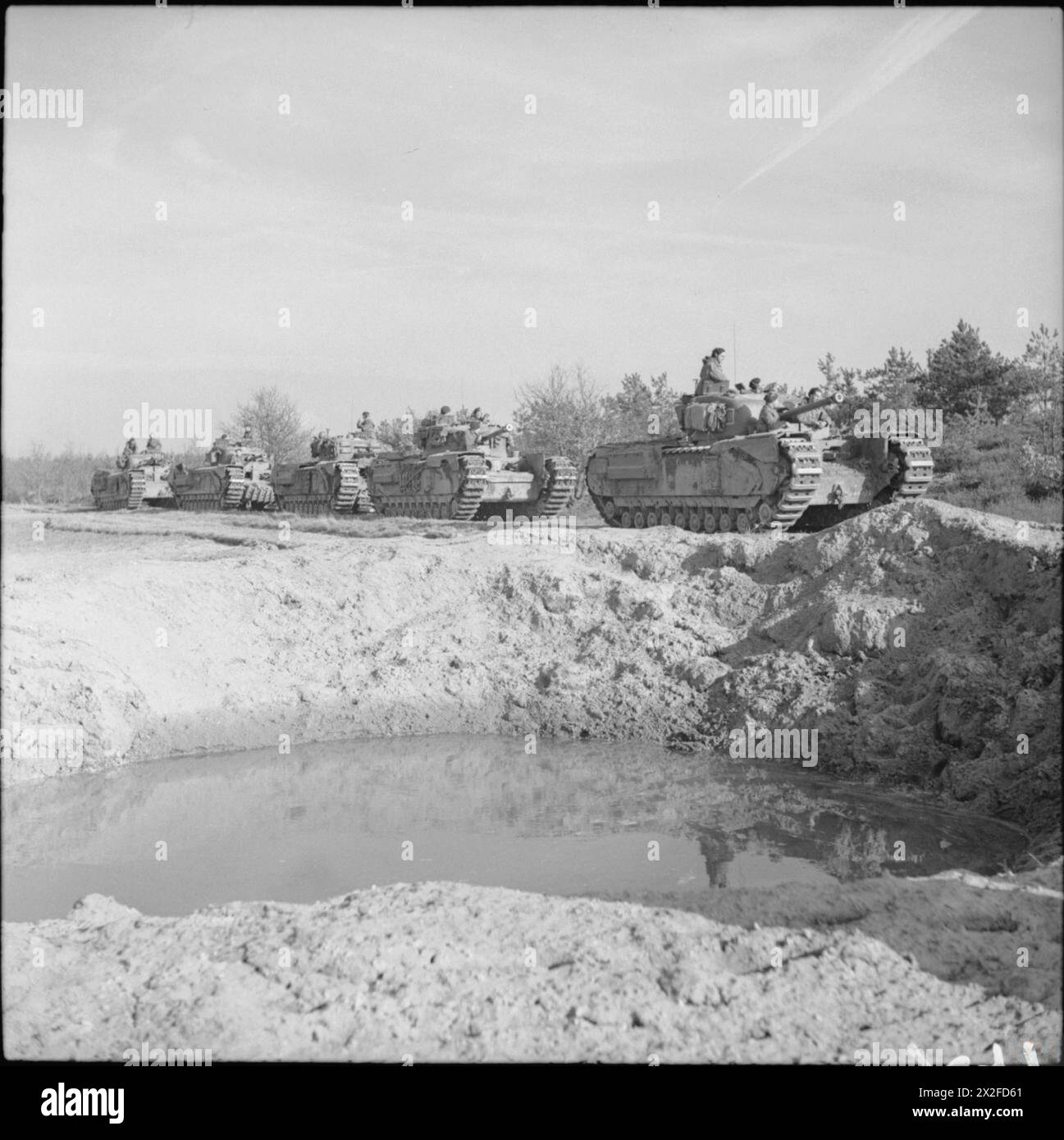 Churchill tanks of the 9th Royal Tank Regiment, 31st Tank Brigade ...