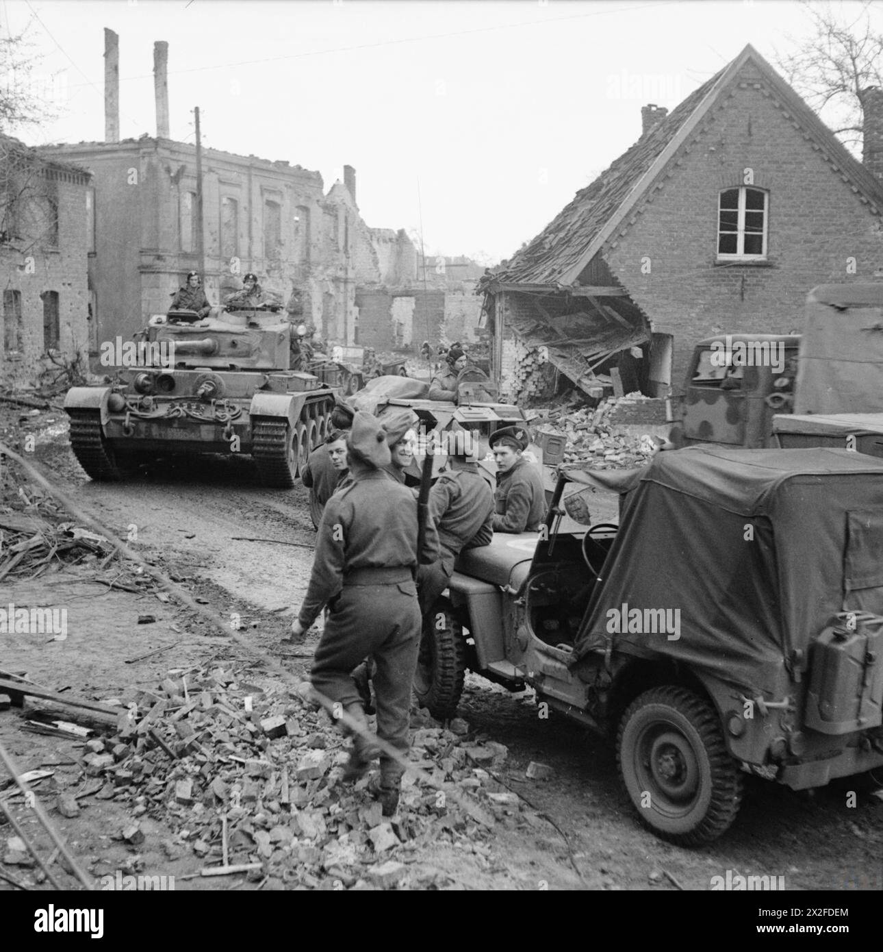 THE BRITISH ARMY IN NORTH-WEST EUROPE 1944-45 - A Comet tank and jeep ...