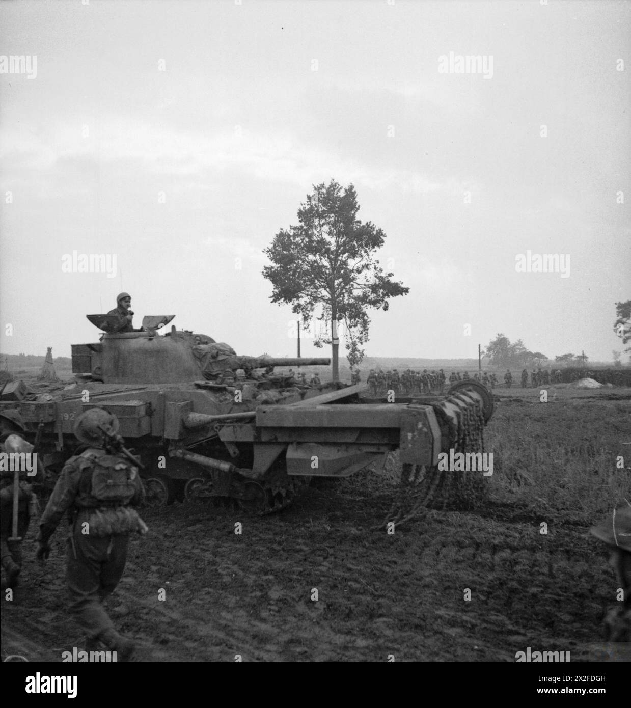 THE BRITISH ARMY IN NORTH-WEST EUROPE 1944-45 - A Sherman Crab flail ...