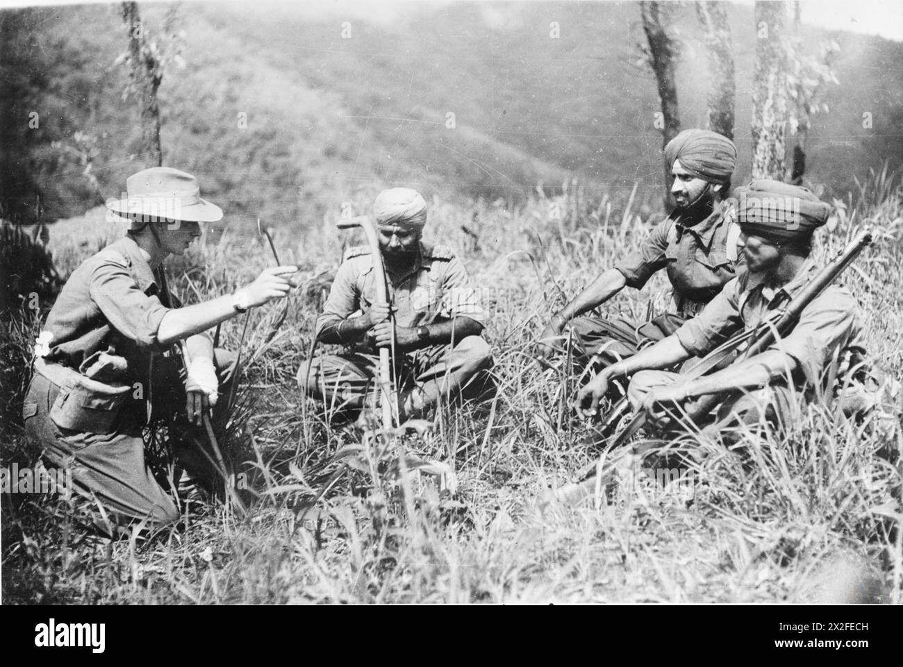 Major Reginald James Adams commands a Sikh patrol of the 11th Sikh ...