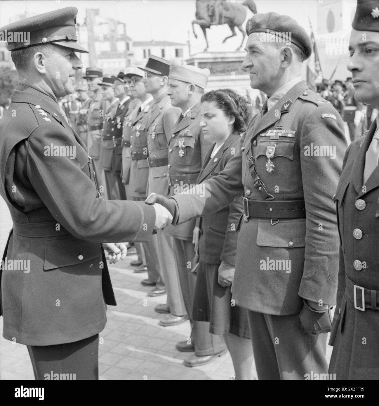 General Jacob Devers awards the Legion of Merit to Polish Intelligence ...