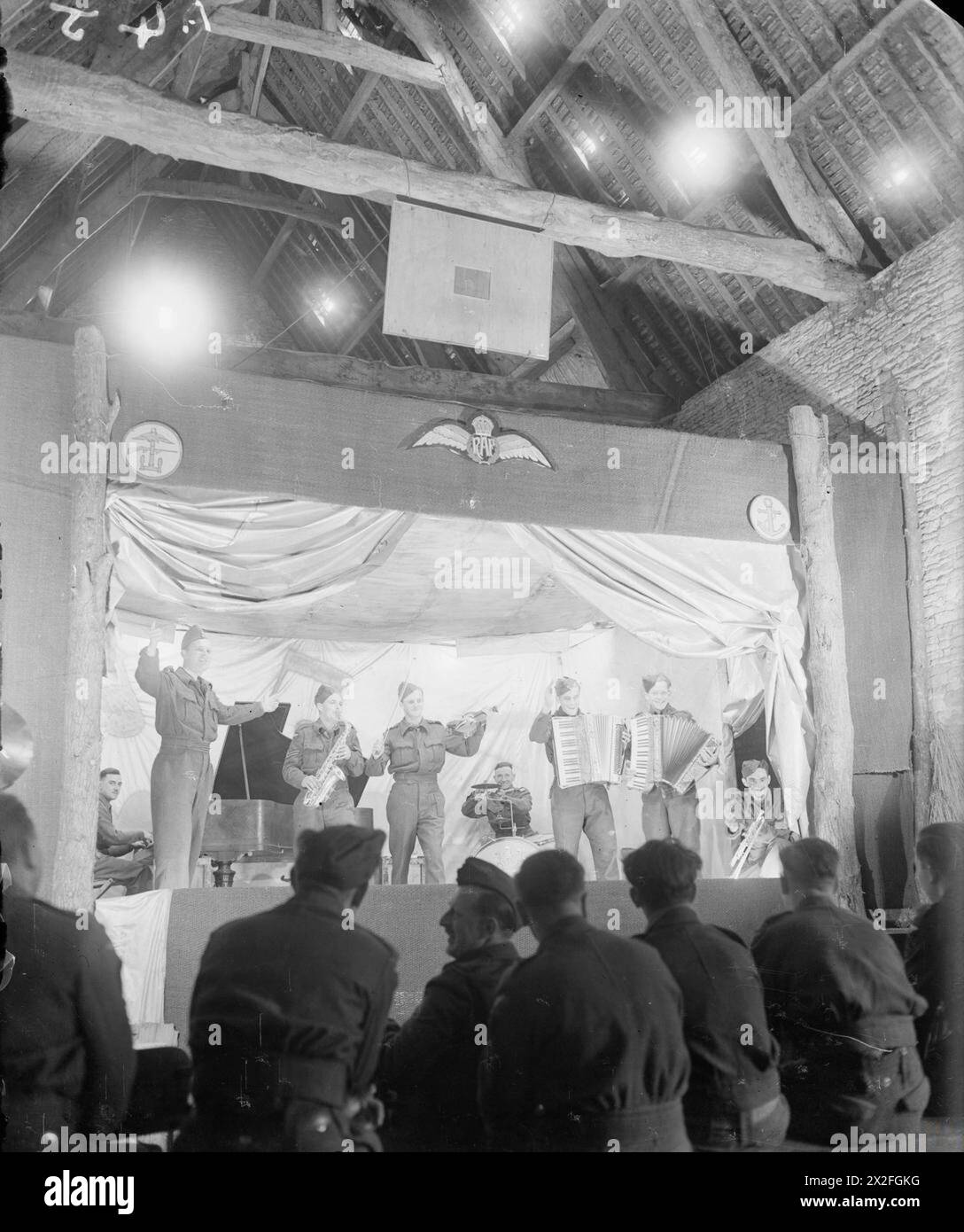 ROYAL AIR FORCE: 2ND TACTICAL AIR FORCE, 1943-1945. - An RAF band puts ...