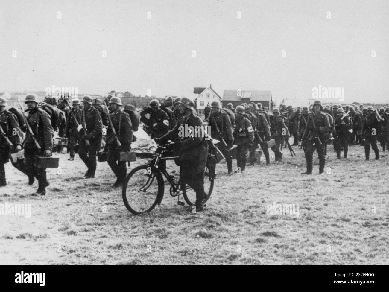 THE GERMAN INVASION OF NORWAY, 1940 - German infantry reinforcements ...