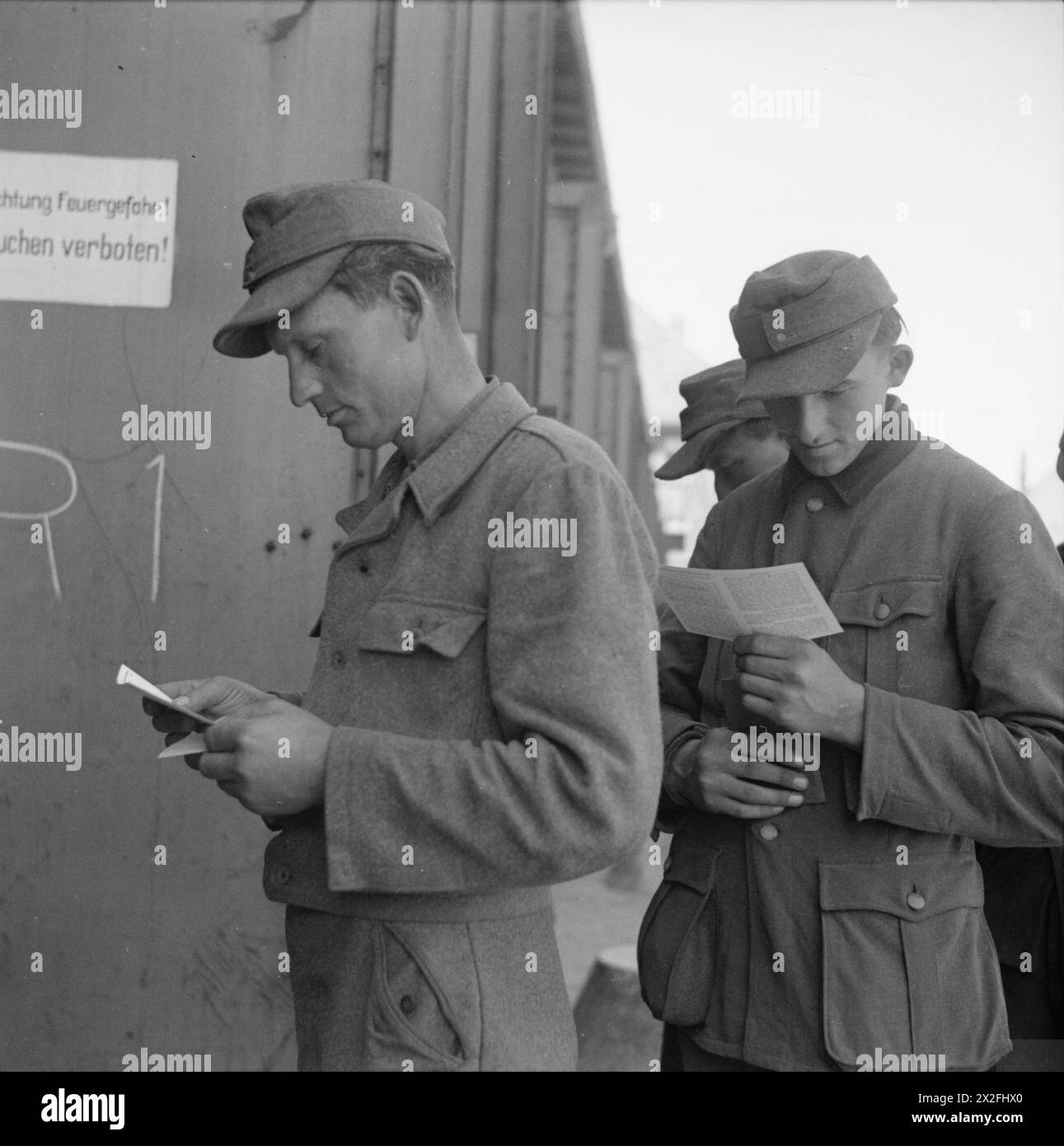 GERMANY UNDER ALLIED OCCUPATION - German soldiers at No.14 Disbandment ...