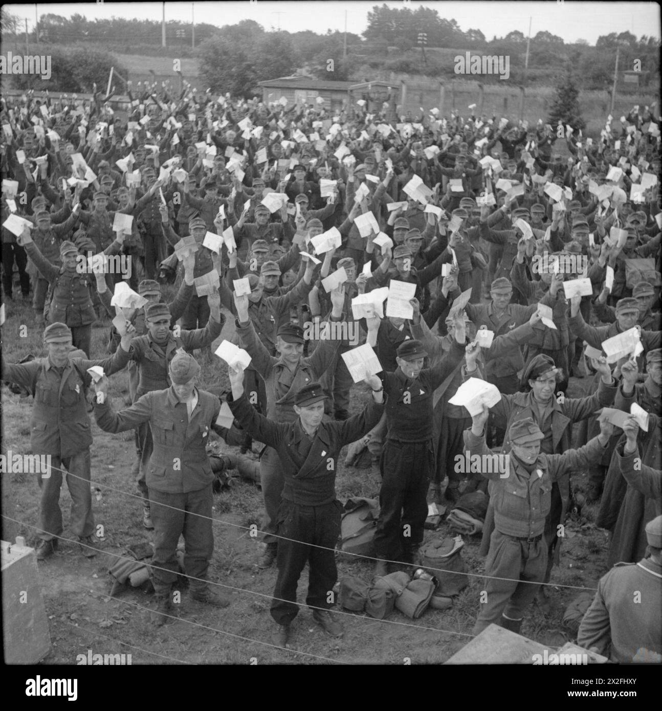 Demobbed German soldiers at No.14 Disbandment Control Unit, Eutin ...