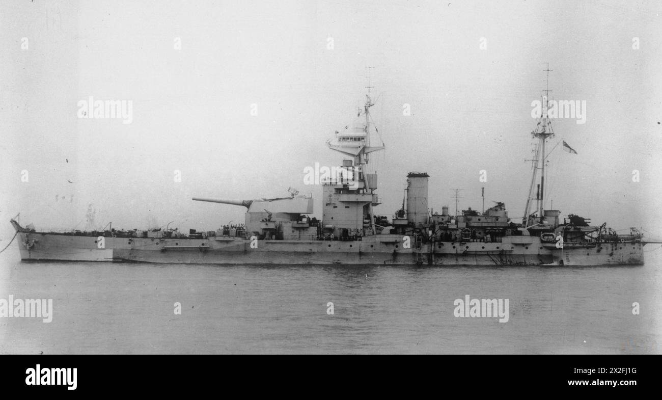 HMS ROBERTS - Secured to a buoy Roberts Stock Photo - Alamy