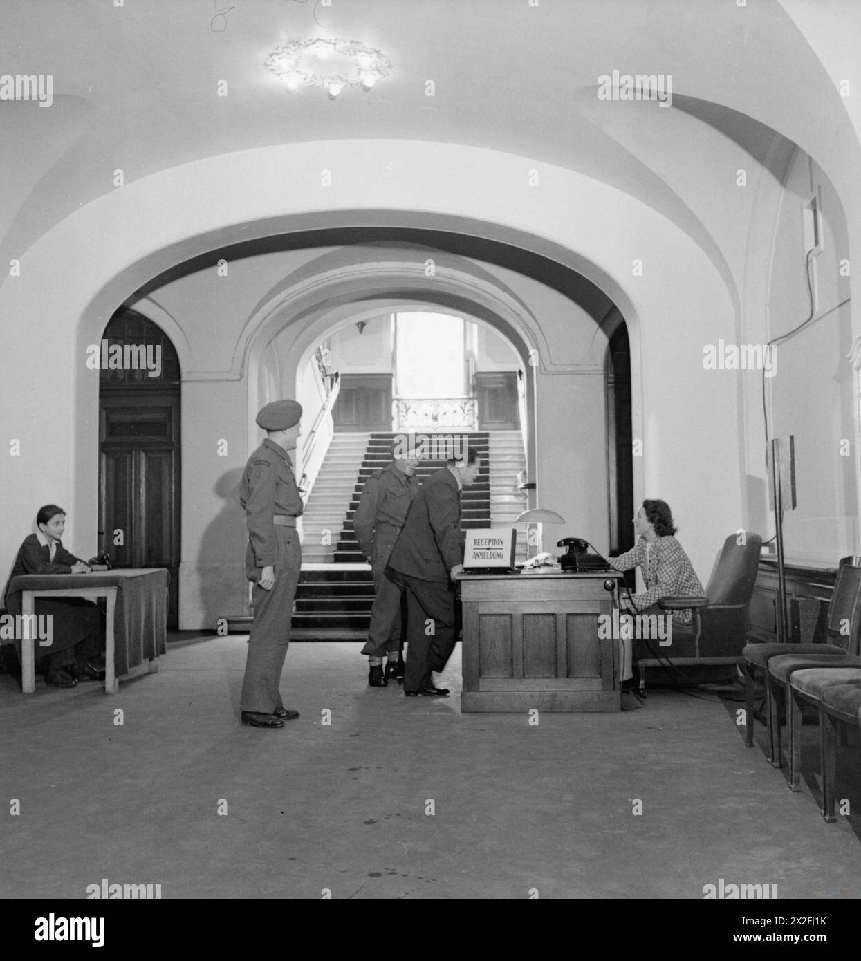 BRITISH FORCES BROADCASTING SERVICE IN HAMBURG 1945 - Everyone entering ...