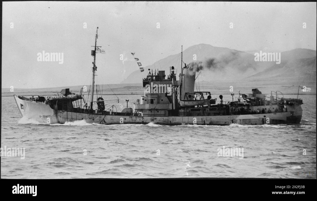 HMT Northern Sky underway off the coast of Iceland, engaged in ...