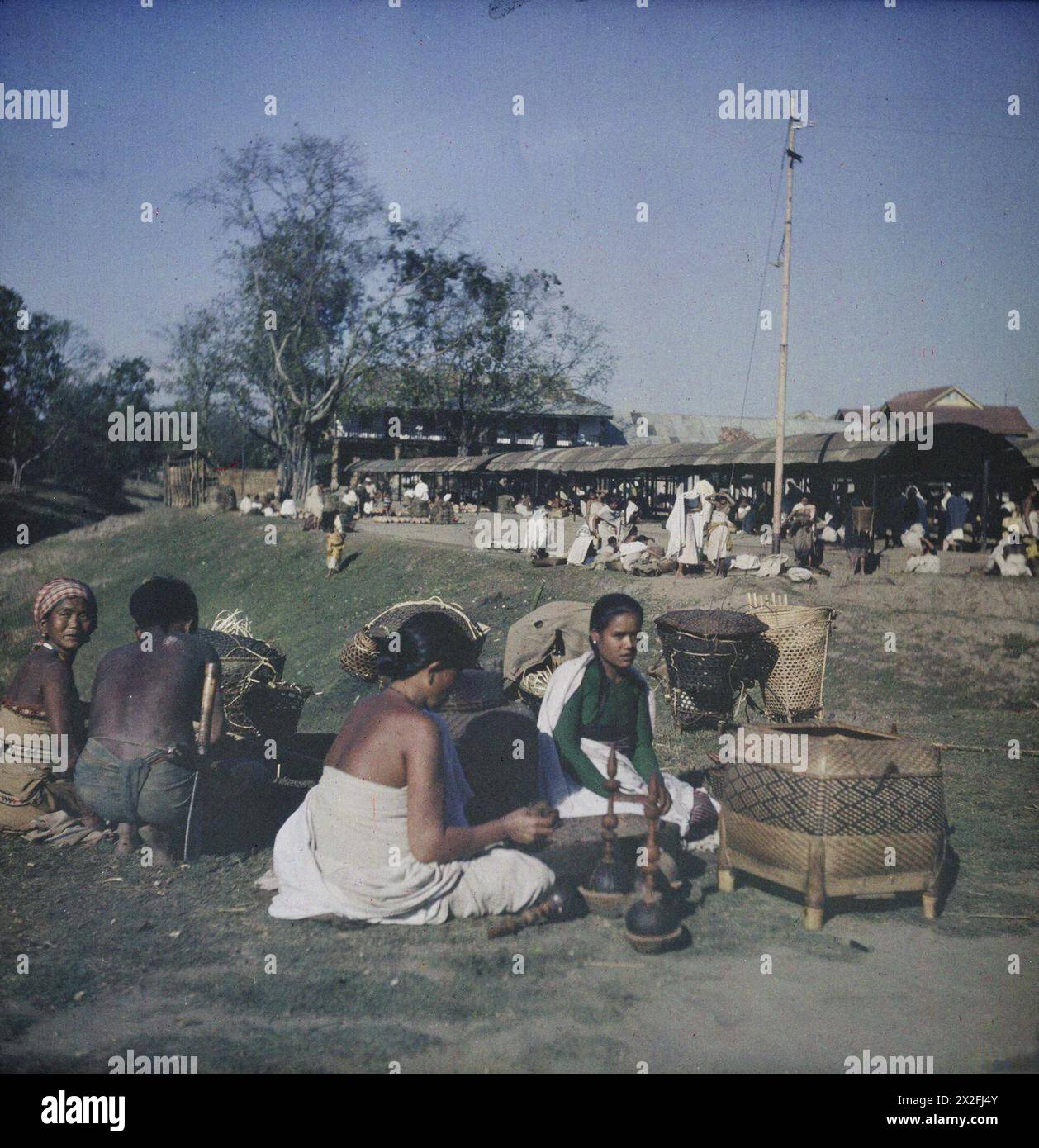 SCENES AT IMPHAL AND KOHIMA, BURMA, JANUARY 1942 - The Naga Bazaar at ...