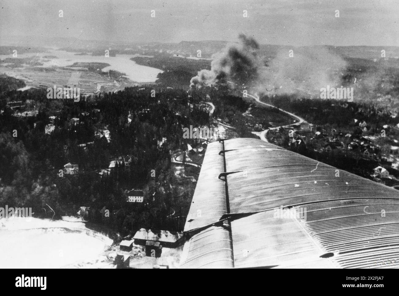 THE GERMAN INVASION OF NORWAY, 1940 - Fornebu airfield, near Oslo, seen ...