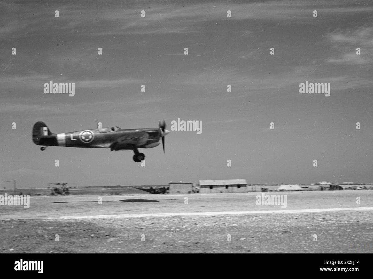 A Spitfire aircraft of the Yugoslav Squadron of the Balkan Air Force is ...