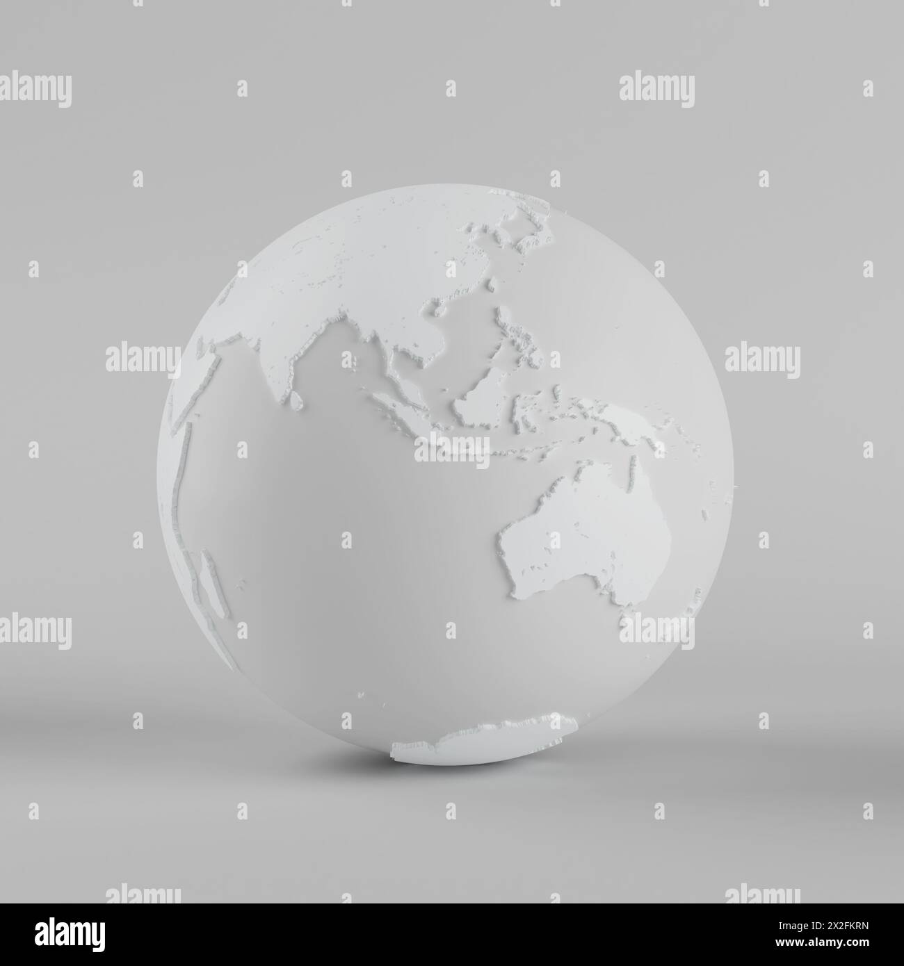 White Earth Globe Planet in Clay Style on a white background. 3d ...