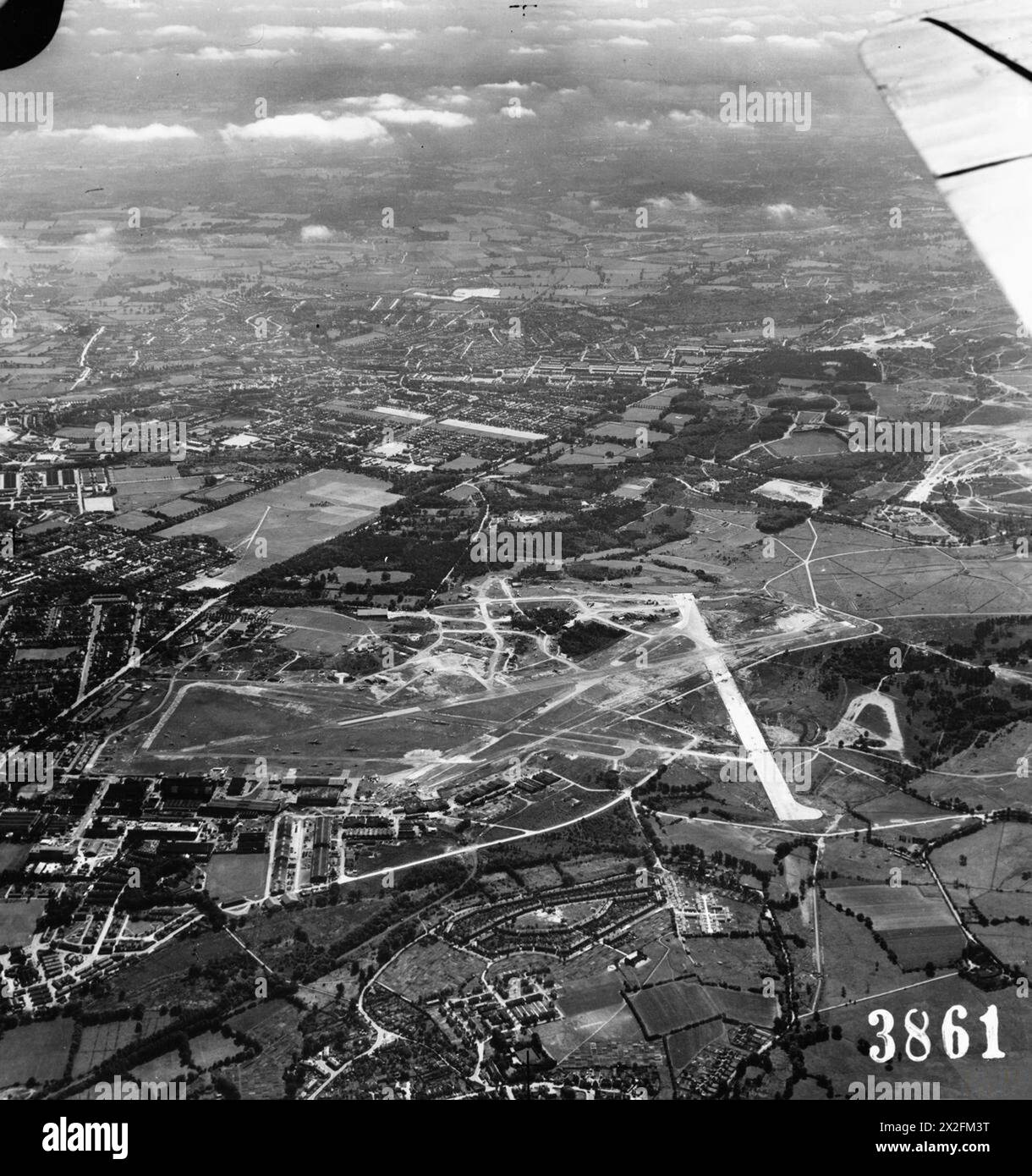 Oblique aerial view of the Royal Aircraft Establishment at Farnborough ...