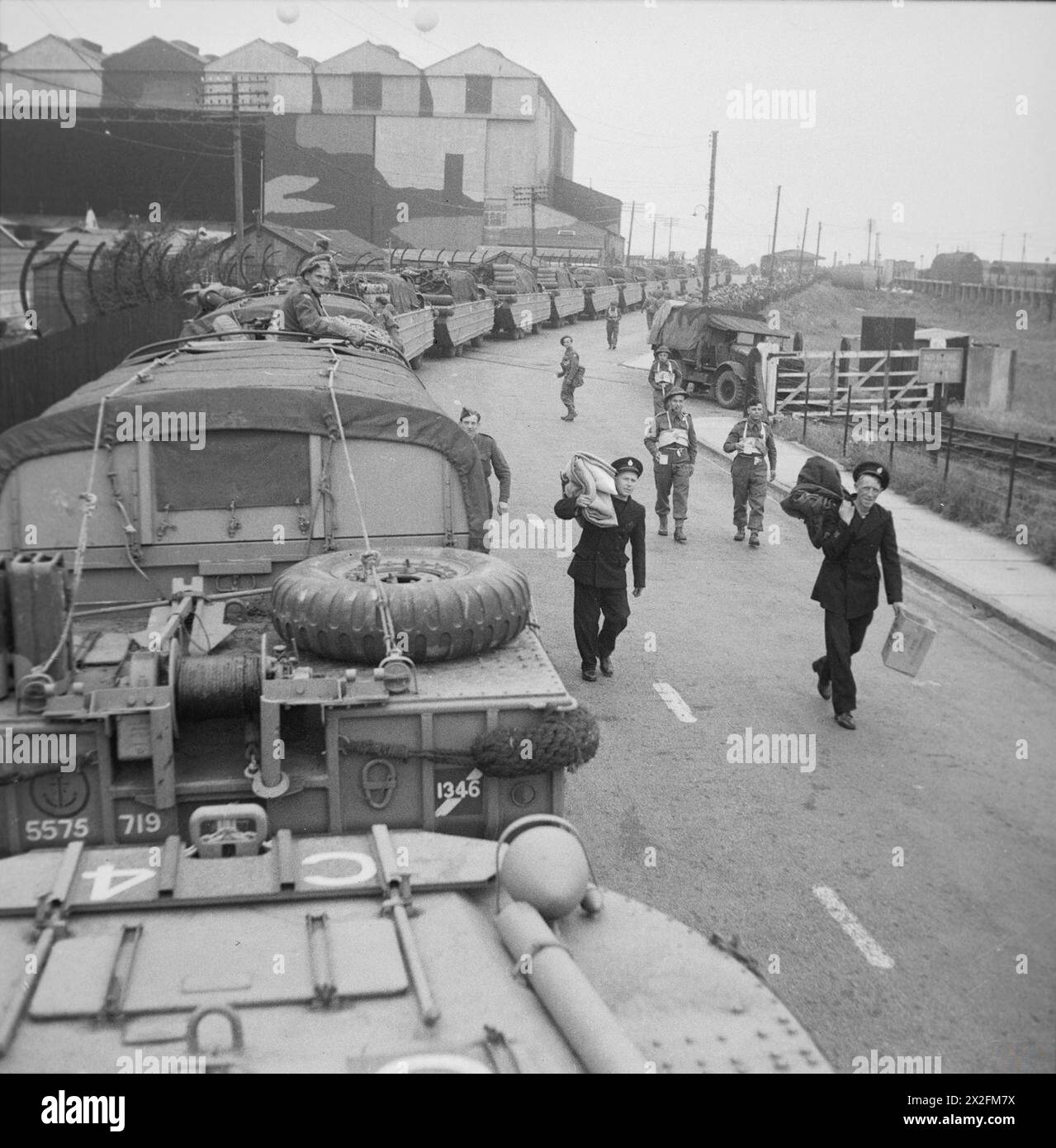 PREPARATIONS FOR THE INVASION OF NORMANDY 1944 - DUKWs of a 21st Army ...