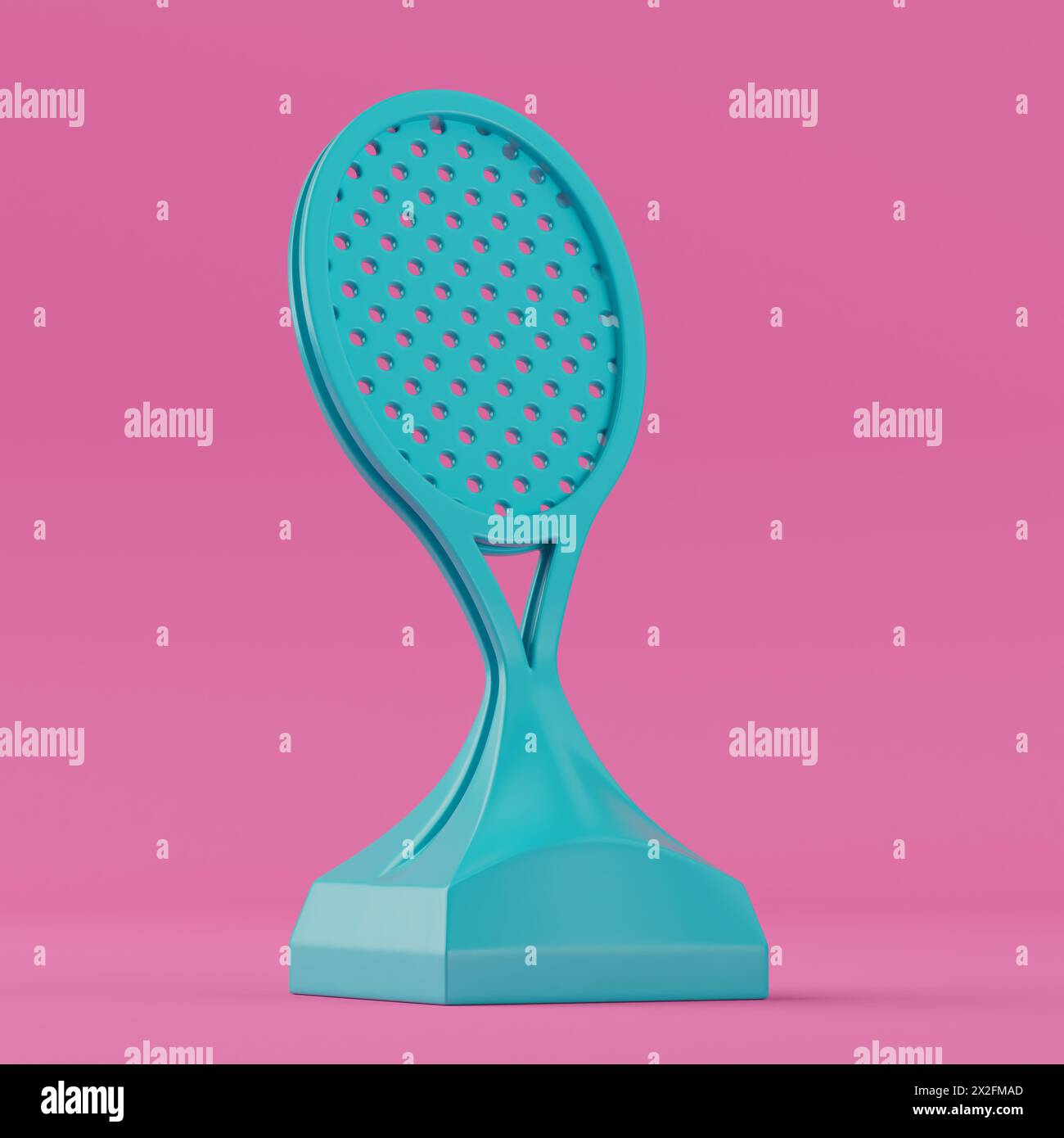 Tennis Award Trophy in the Shape of a Blue Tennis Racket in Duotone ...