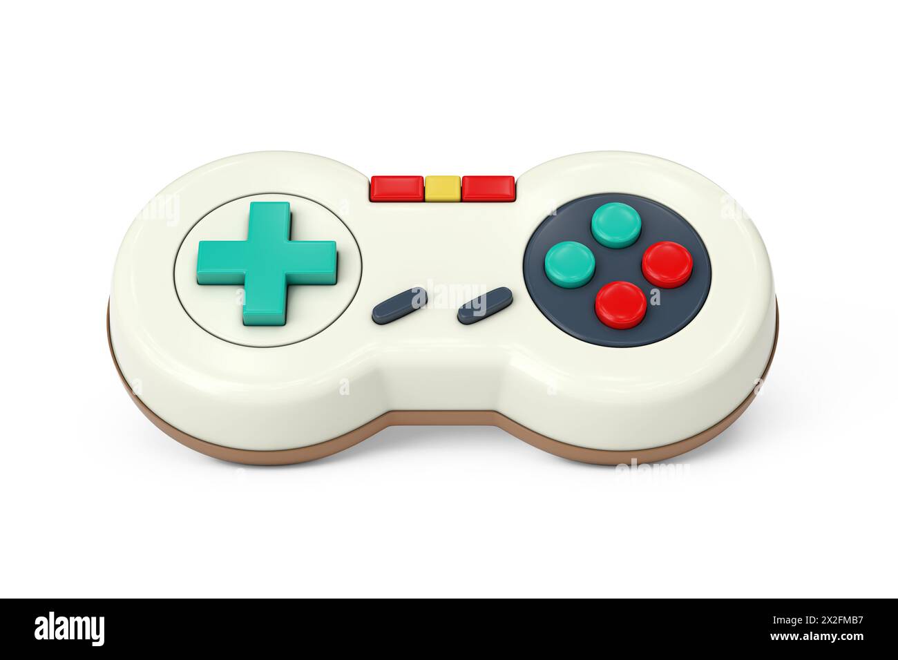 Retro Video Game Joystick Controller on a white background. 3d ...