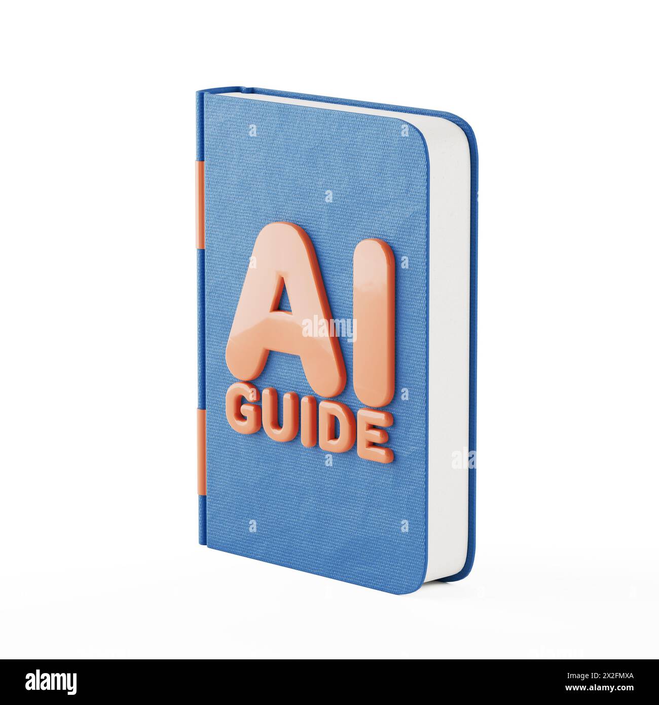 AI Guide Book Icon on a white background. 3d Rendering Stock Photo - Alamy