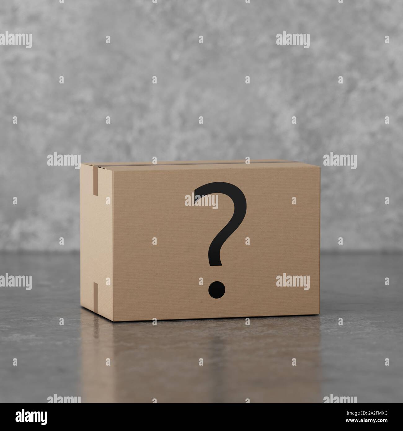 Brown Cardboard Box Package with Question Mark on a white background ...