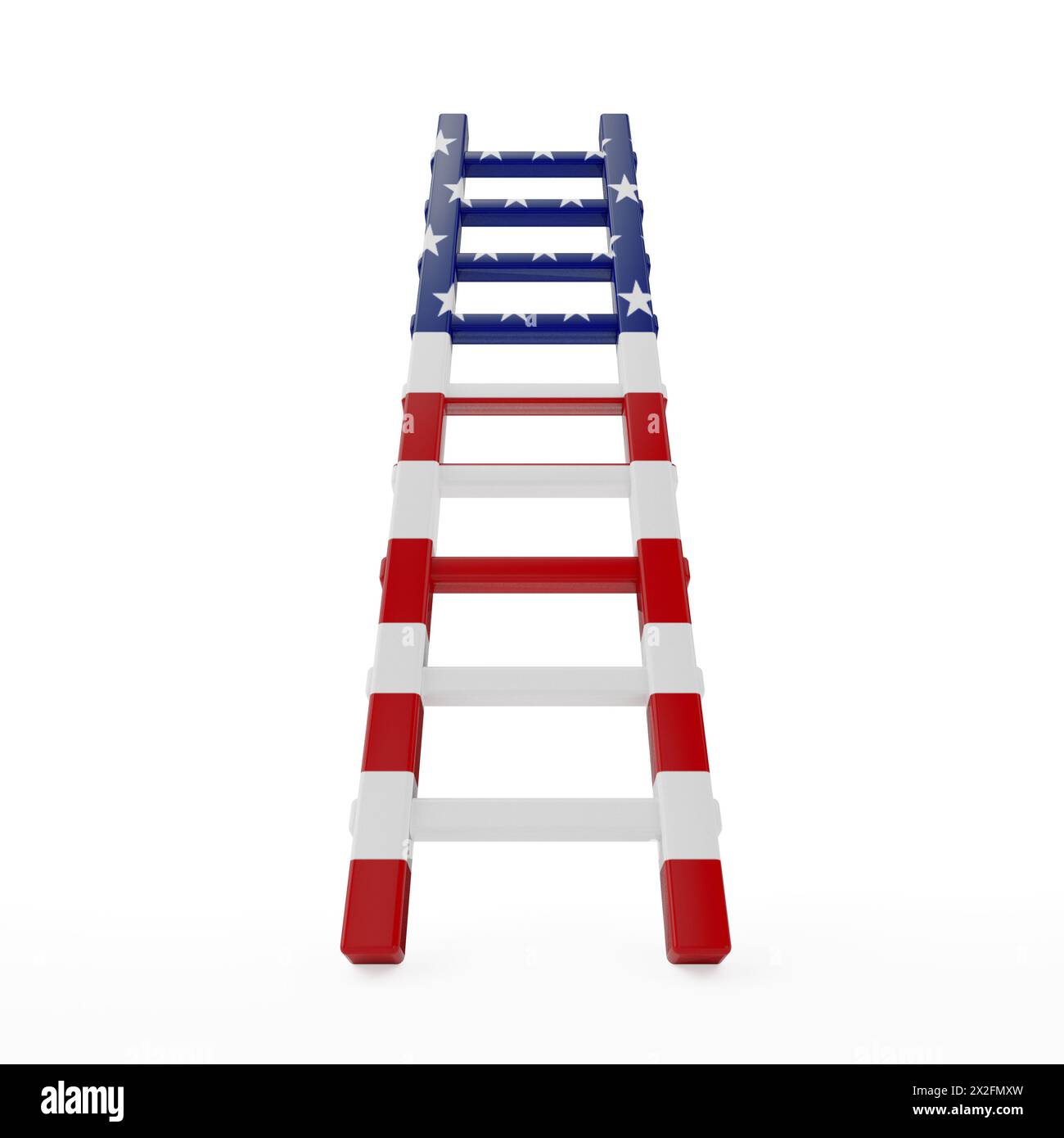 Ladder to Freedom Concept. Ladder with USA flag on a white background ...