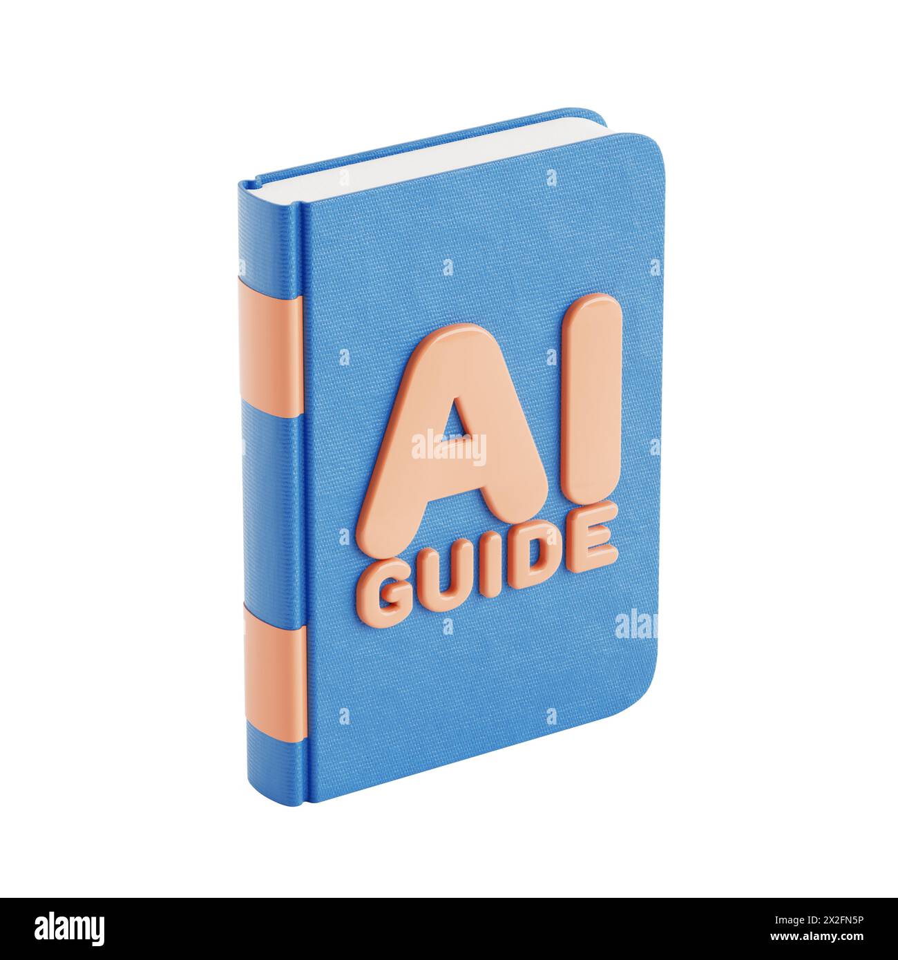 AI Guide Book Icon on a white background. 3d Rendering Stock Photo - Alamy